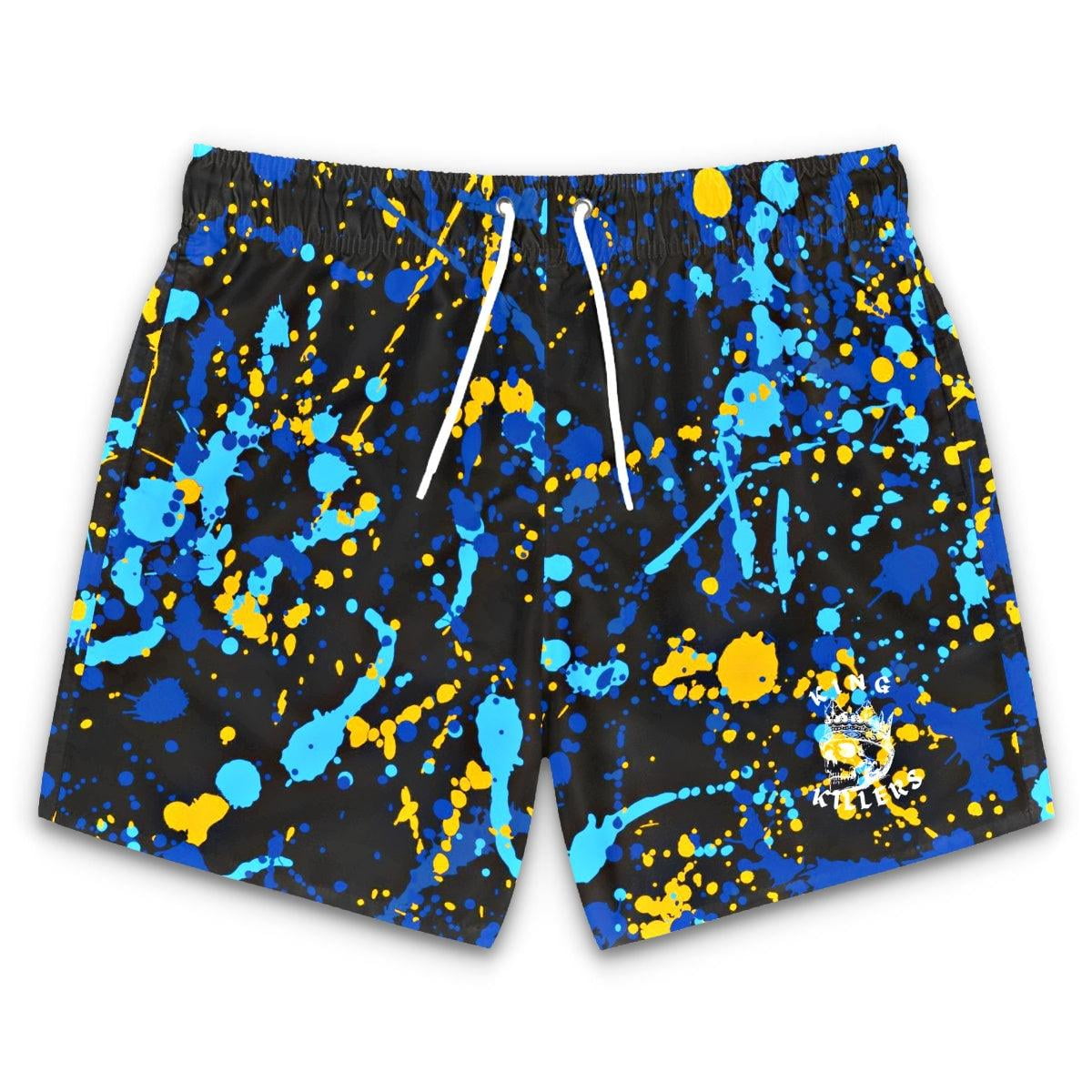 Blue & Gold Paint Splatter Swim Trunks - Walmart.com