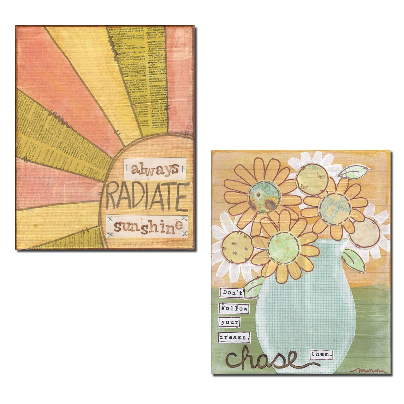 Beautiful Inspirational "Always Radiate Sunshine" and "Don't Follow ...