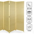 Fionafurn 4 Panel Room Divider pinus sylvestris Wood Folding bamboo ...