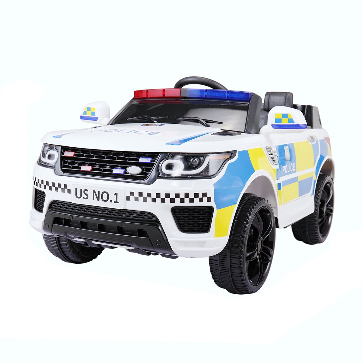 Senbabe 12V Kid Ride On Police Cop Car with Parental Remote Control ...