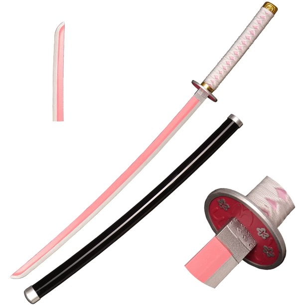 Wooden Cosplay Anime Swords, Tsuyuri Kanao Samurai Sword, Pink, 40 in ...