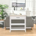 HomCom Modern Foyer Entryway Table with Drawers, Shelves, and Large ...