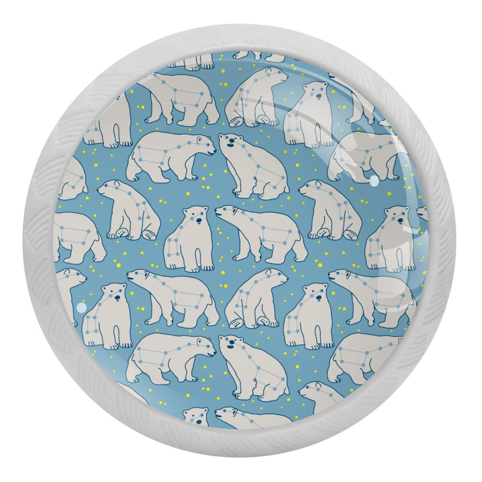 4PCS Round Bear Cabinet Fluorescence Knob Glowing in the Dark Furniture ...