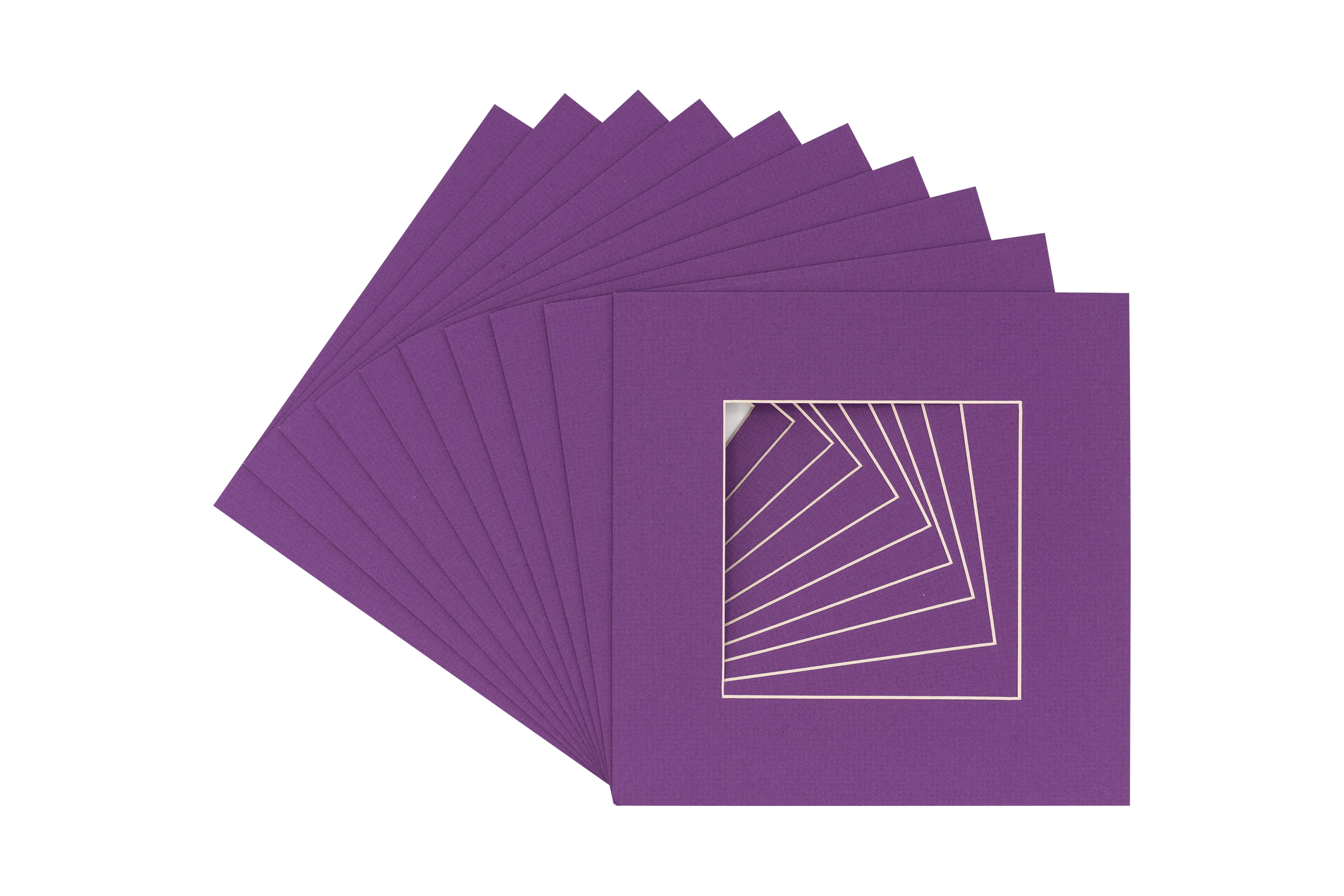 Dark Purple Acid Free 20x20 Picture Frame Mats with White Core Bevel ...