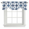 Bohemia Tie Up Valances Curtain, Blue Argyle Pattern Ethnic Style Retro ...