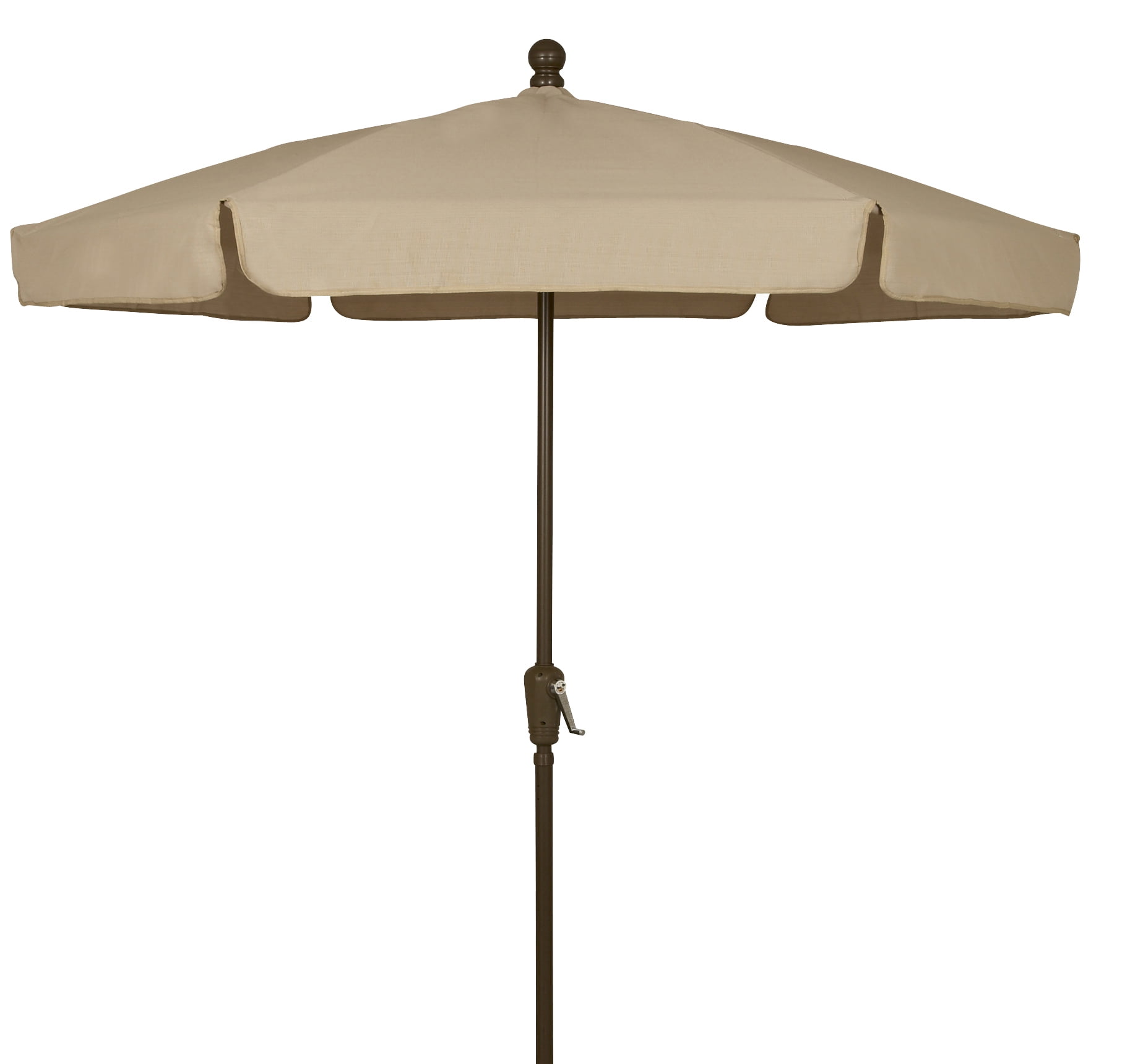 7.5' Hex Home Garden Umbrella 6 Rib Crank Champagne Bronze with Beige ...