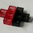 Colorful Clear Keychain Sugar Block Form Featuring Press Button Detail ...