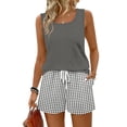 Bbyeadc Lounge Sets for Women Two Piece Outfits Crew Neck Short Sets ...