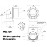 MagVent MV-90 Magnetic Dryer Vent Coupling, 90-Degree Vent Path, Boosts ...