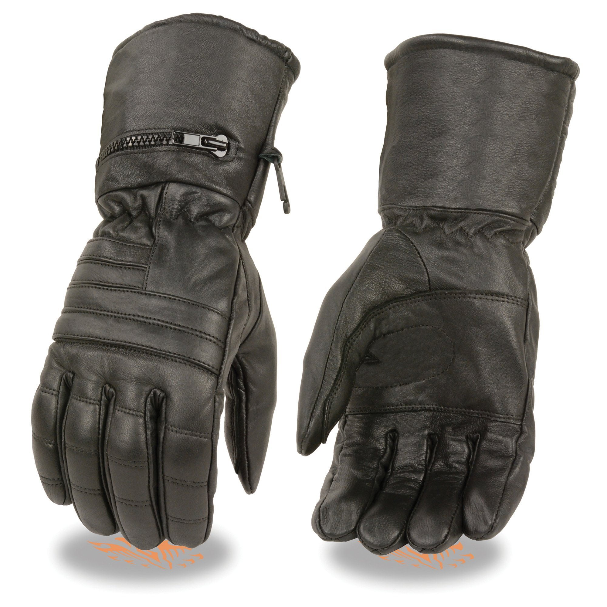 Milwaukee Leather SH230 Men's Black Leather Warm Lining Gauntlet ...