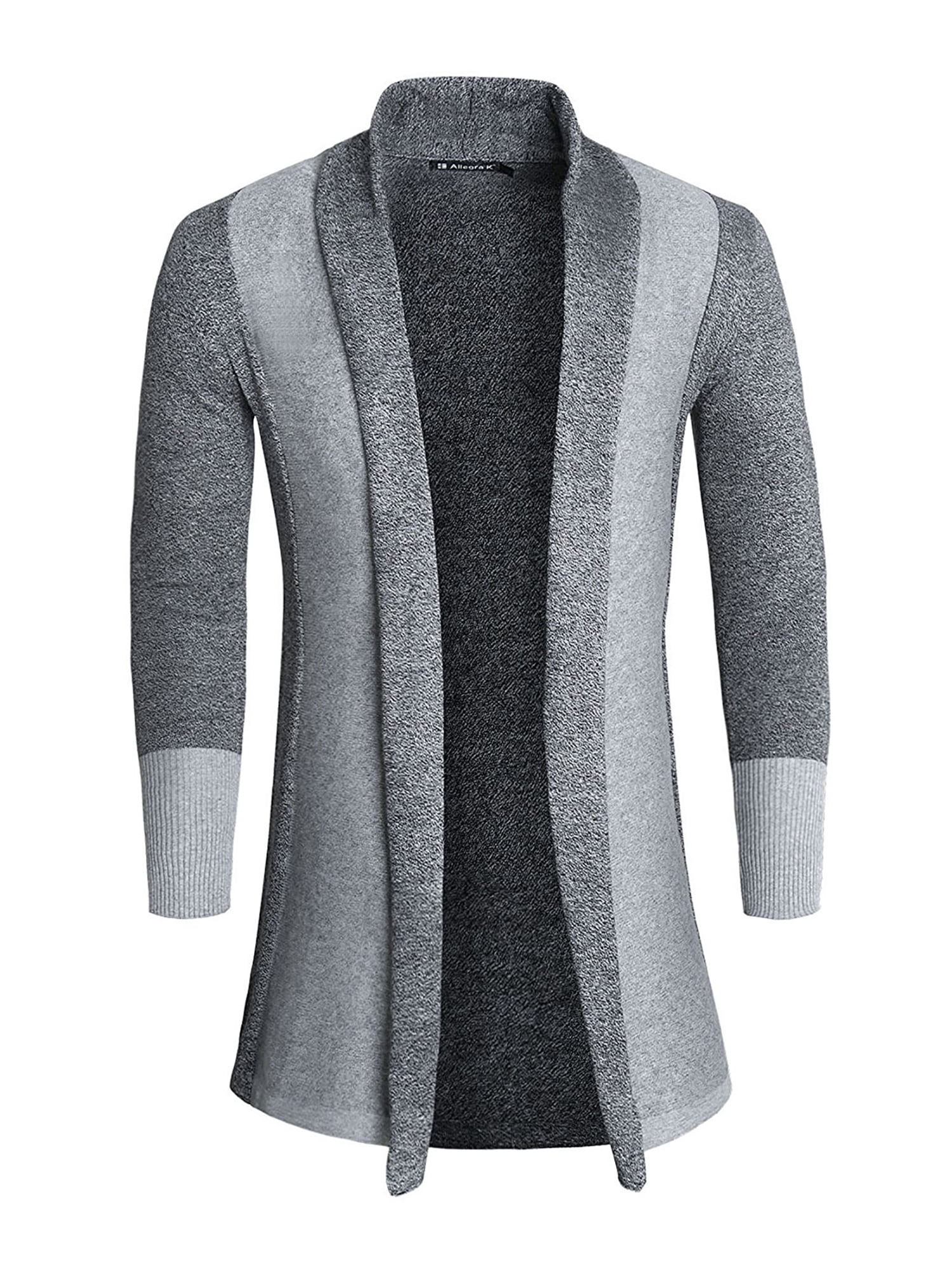 Lars Amadeus Men's Shawl Collar Contrast Color Knit Cardigan - Walmart.com