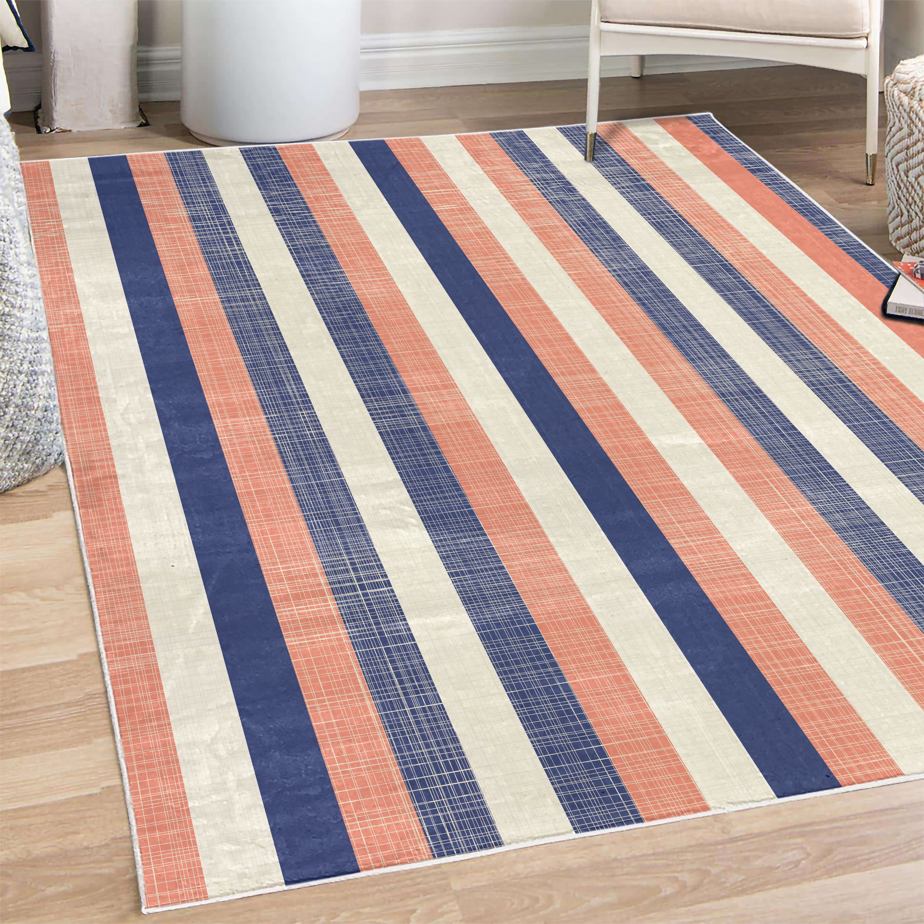 Retro Decorative Rug, Classical Vertical Stripes Pattern Texture Image ...