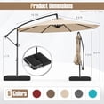 10 ft Offset Cantilever Patio Umbrella with Tilt & 360° Rotation,Beige ...