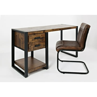 Jofran Artisan's Craft Rustic Farmhouse Distressed Acacia 5-Drawer Desk ...