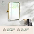 Hamilton Hills 16x24"" Gold Framed Pivot Mirror | Rounded Corner Rect ...