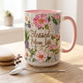 Blessed Mom Life Floral Ceramic Mug, Mother's Day Gift, New Mama Cup ...