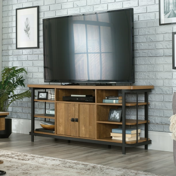 Sauder Station House TV Stand with Storage for TVs Up to 65", Etched ...