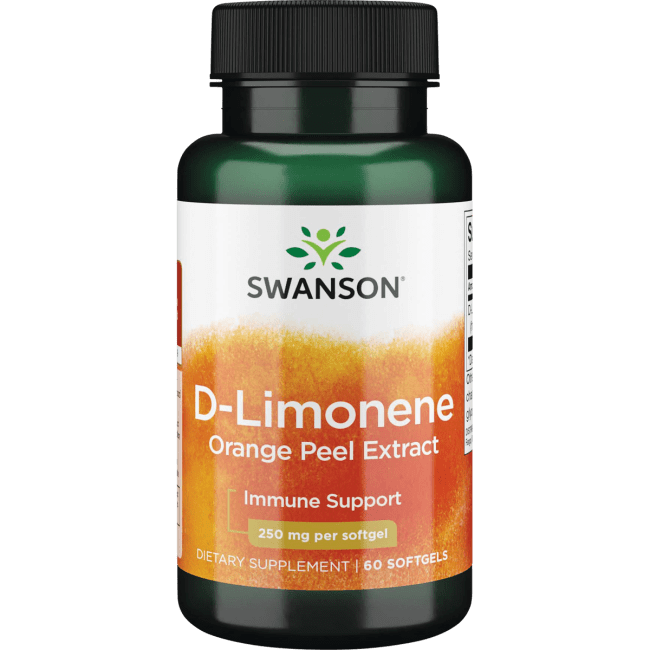 Swanson D-Limonene Cold-Pressed Orange Peel Extract 250 mg 60 Softgels ...