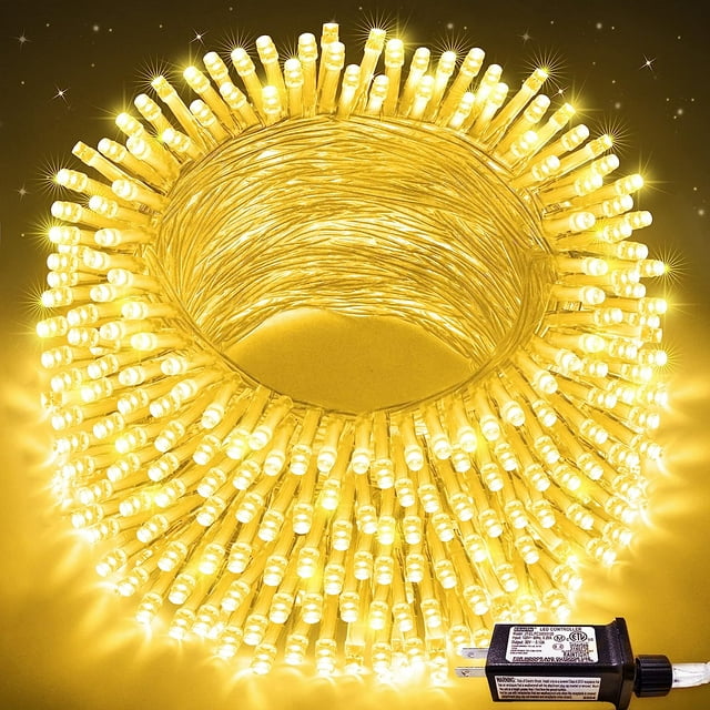 Zizin 98ft 300 LED Star Christmas String Lights 8 Modes for Outdoor ...