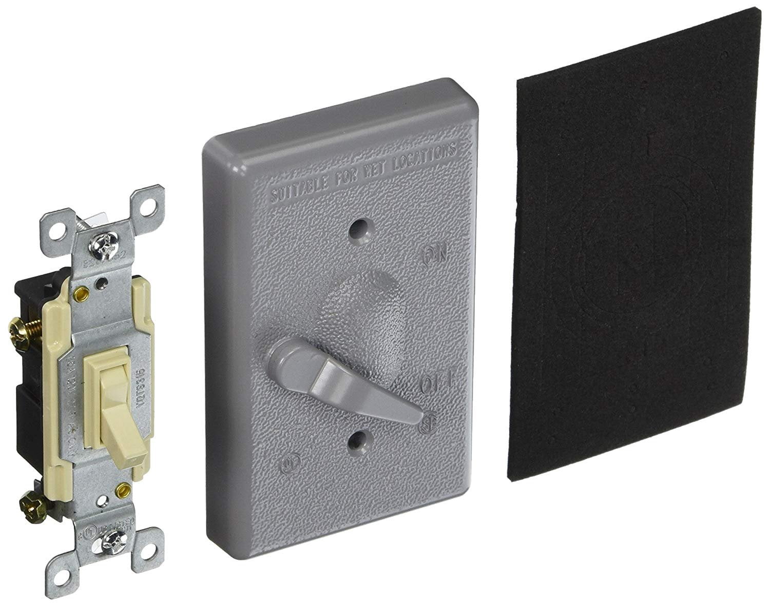 Hubbell-Raco 5141-0 Weatherproof Switch Cover, 4-39/64 in L X 2-53/64 ...
