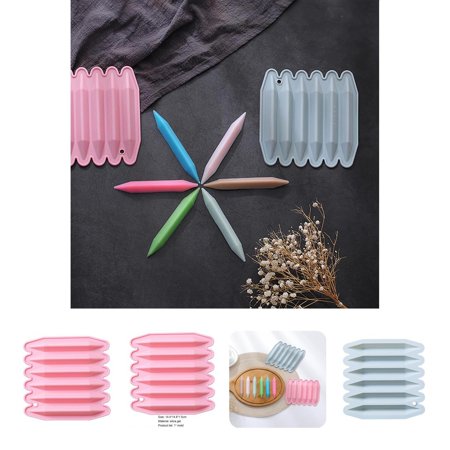 6-Cavity Crayon Mold Non-stick Flexible Multi-purpose Food-grade Pencil ...