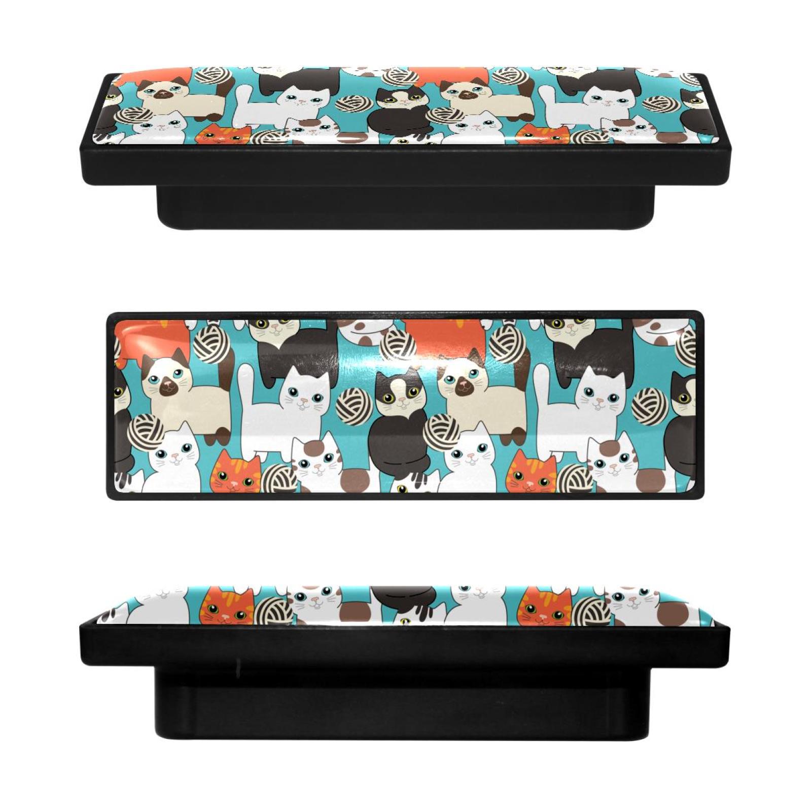 4 Pcs Rectangle Cabinet Handle Cupboard Knob Drawer Pulls Handle Cute ...