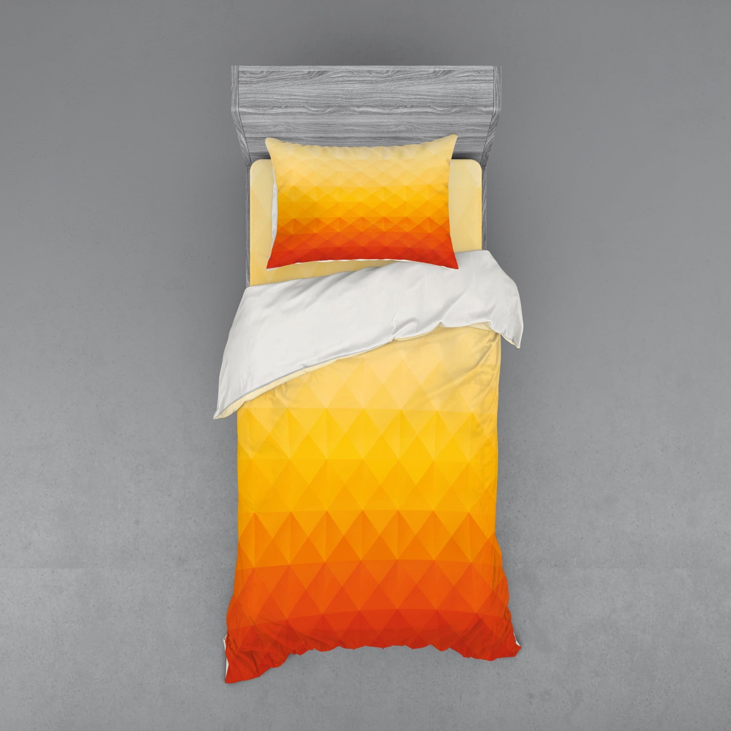 Abstract Duvet Cover Set, Digital Triangle Geometric Mosaic Gradient ...