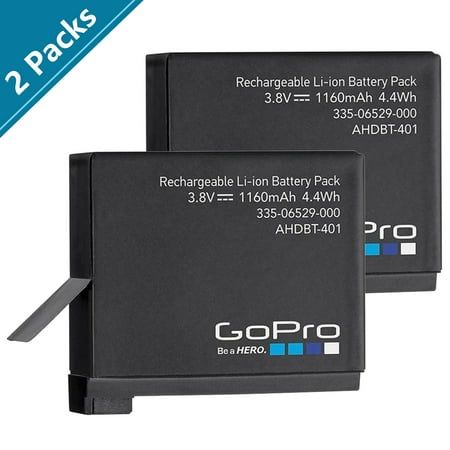 2 Pack - GoPro AHDBT-401 Rechargeable Battery for Hero 4 GoPro Camera ...