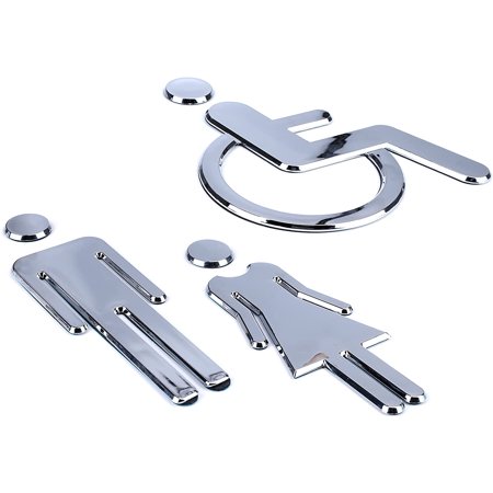 Yedda toilet sign (silver-WC2),Bathroom Sign, Toilet Sign, Men's and ...