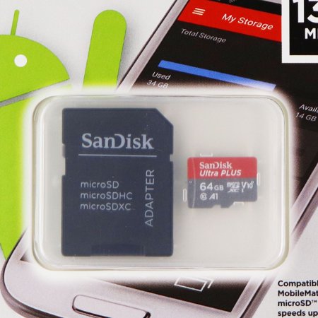 SanDisk Ultra Plus microSDXC UHS-1 Card with Adapter - (64GB / 130MB/s ...