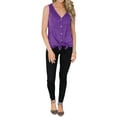 Nlife Women Sleeveless V Neck Buttons Tie Front Tank Top - Walmart.com