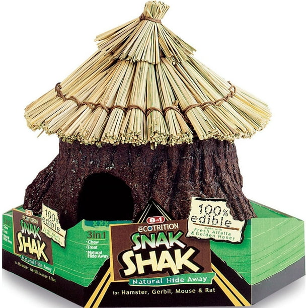 eCOTRITION Snak Shak Small Hideaway for Hamsters, Gerbils, Mice and ...