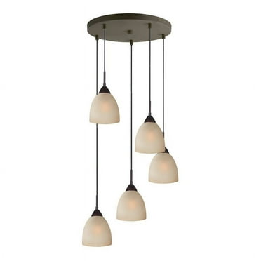 Woodbridge Lighting Bristol 5-Light Glass Cluster Pendant in Brass ...