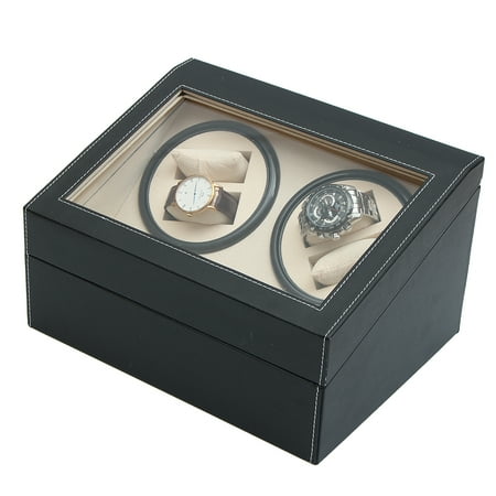 Automatic Watch Winder Rotator PU Leather Storage Case 4+6 Display Box ...