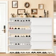 Shoe Storage Cabinet with 3 Flip Drawers Hidden Slim Narrow Shoe Rack ...
