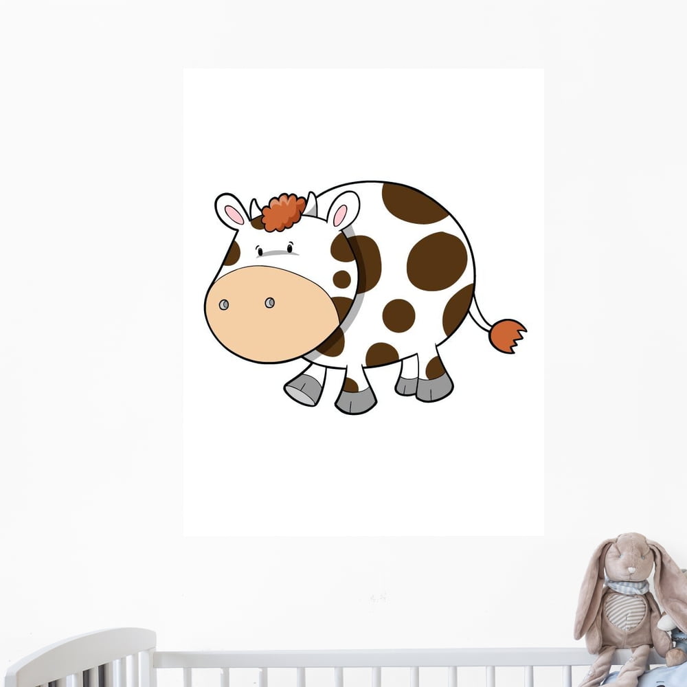 Cute Little Baby Cow Wall Decal Sticker, Wallmonkeys Peel & Stick Vinyl ...