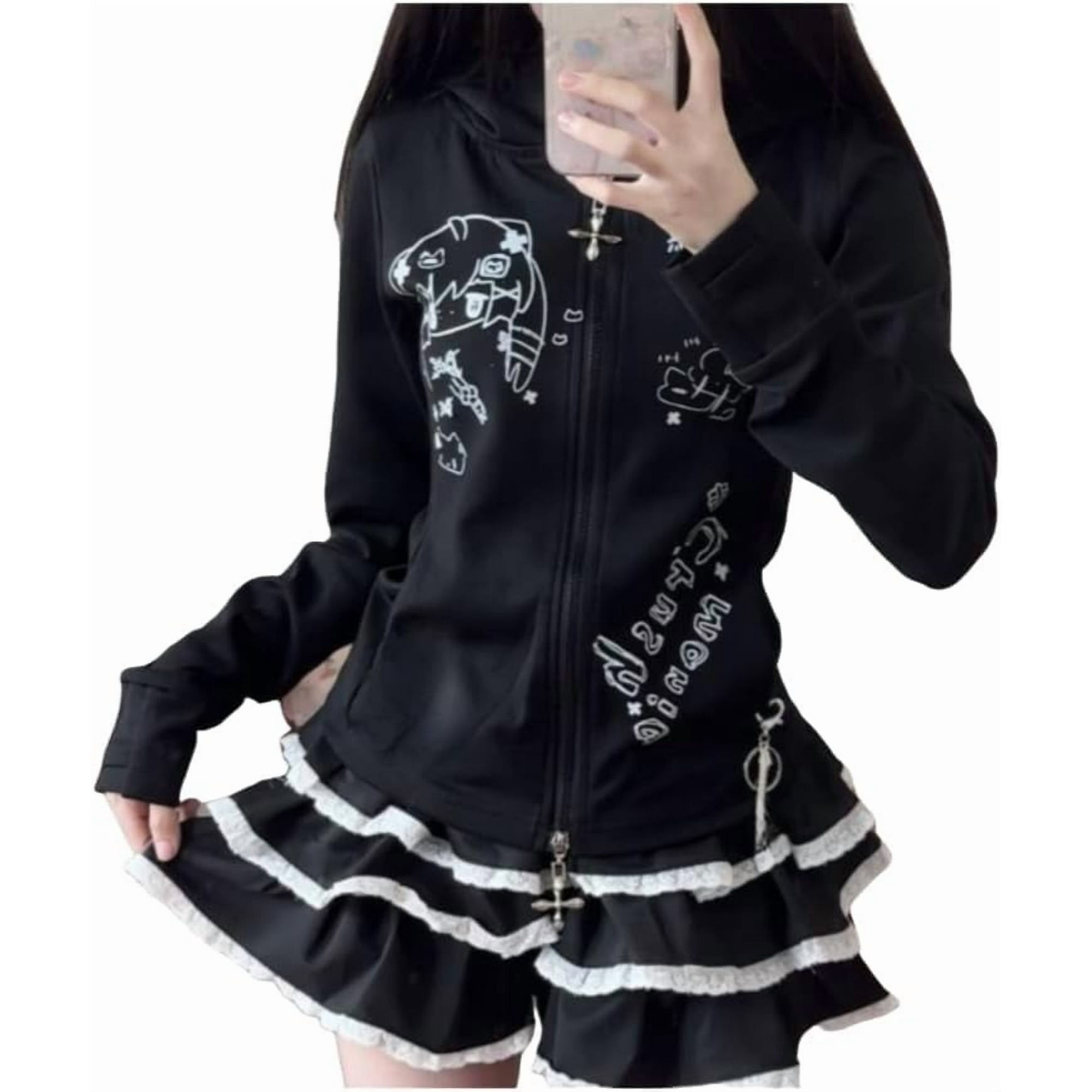 Click here for Salafire Kawaii Cute Lightweight Graphic Goth Swea... prices