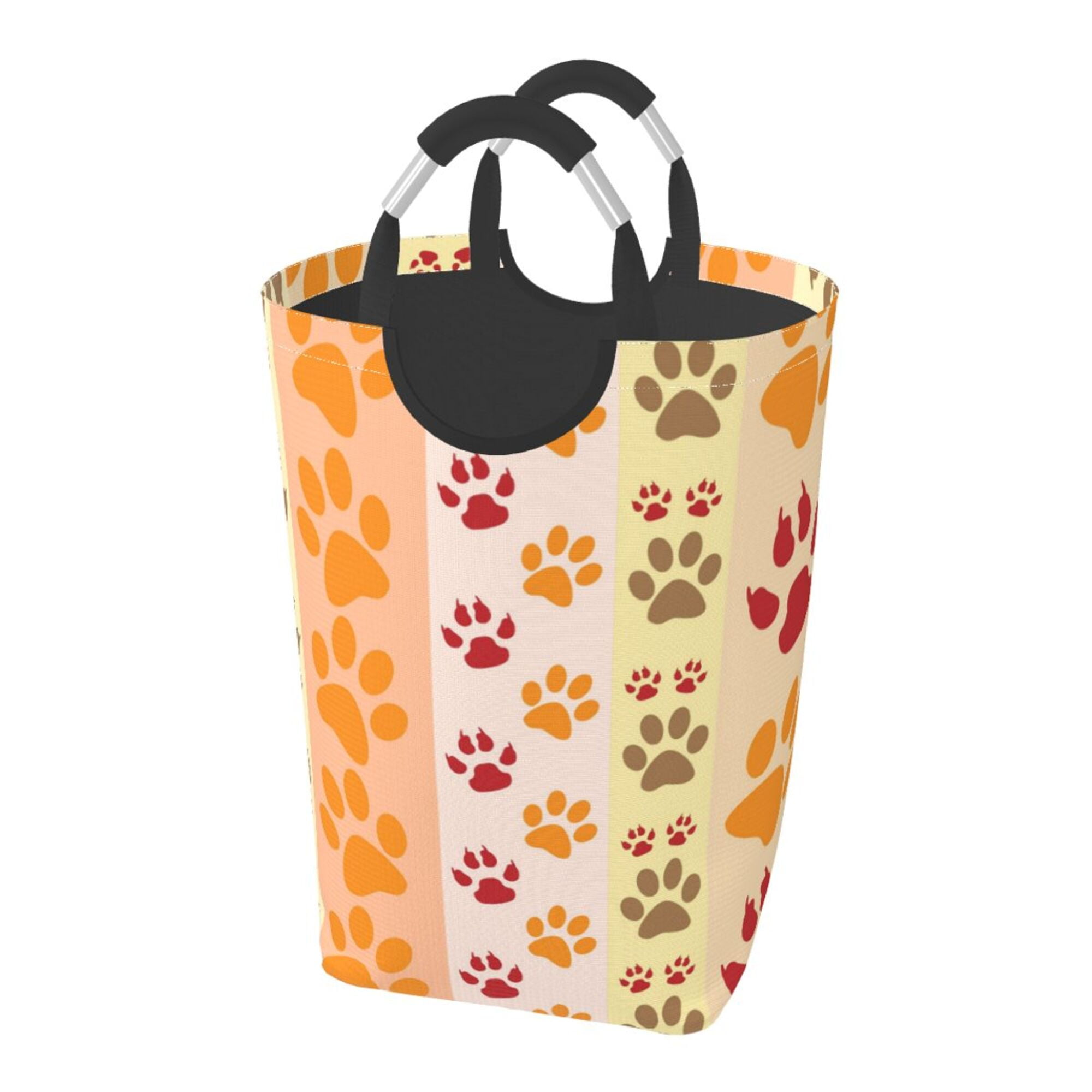 DouZhe 50L Rectangular Laundry Basket, Fun Dog Paw Print Prints ...