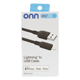 onn 10ft iPhone Charger Cord, MFi Certified Lightning to USB-A Charging ...