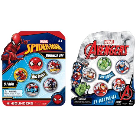 JA-RU Marvel Avengers & Spiderman Bouncy Balls Superballs Super Hi ...