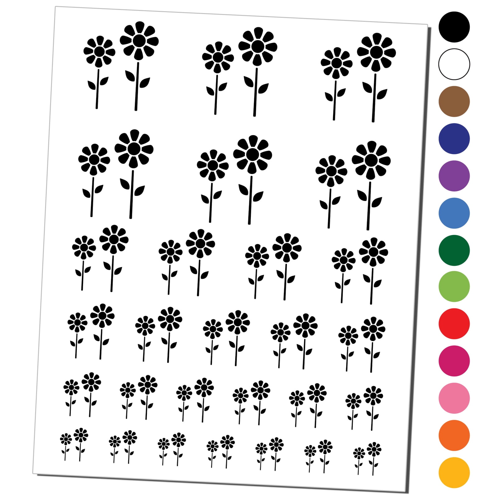 Daisy Flower Pair Water Resistant Temporary Tattoo Set Fake Body Art ...