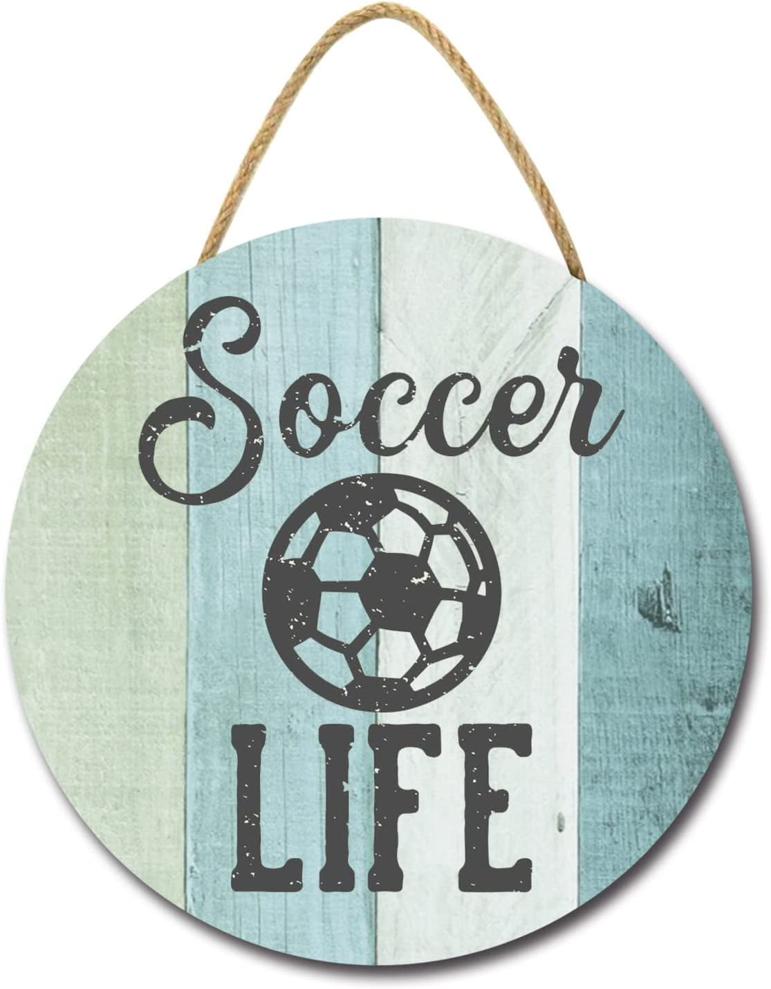Eveokoki 11" Soccer Life Signs for Bar Pub Club Living Room Farmhouse ...
