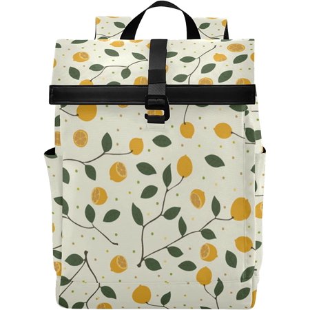 Fresh Lemon Backpack Roll Top Daypack Laptop Work Travel College Bag ...