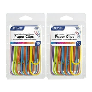 Universal Paper Clips- Vinyl Coated Wire- Jumbo- Assorted Colors- 250 ...