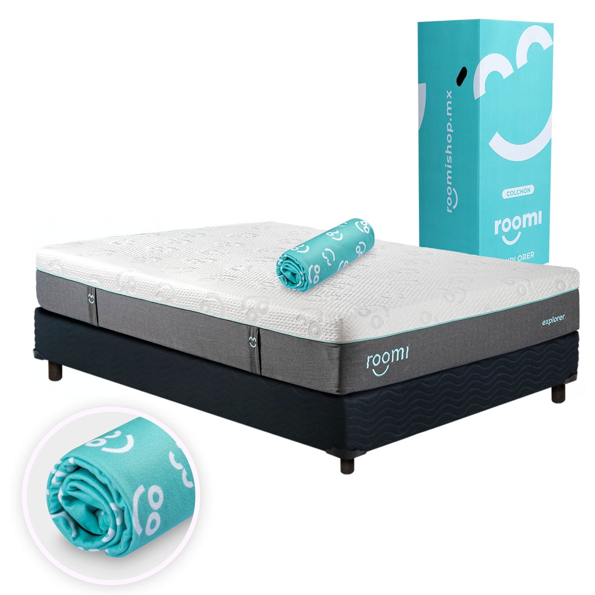 Colchón Queen Size Roomi Explorer con Box y Frazada | Walmart en línea