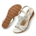 SHIBEVER Wedge Sandal for Women Summer Casual Boho Sandals Flower ...