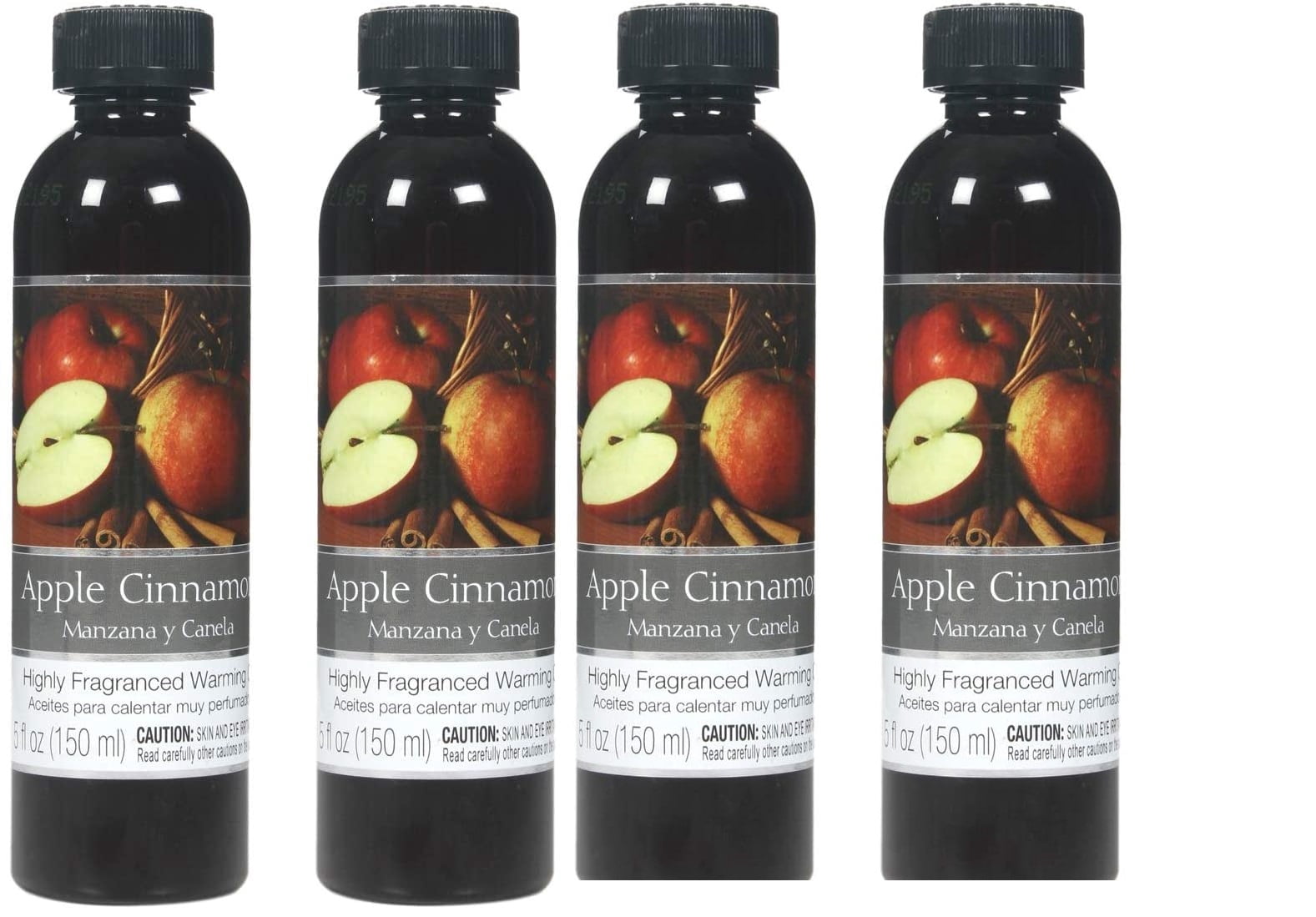 Hosley Set of 4, Apple Cinnamon Highly Scented Warming Oils 5 oz ...