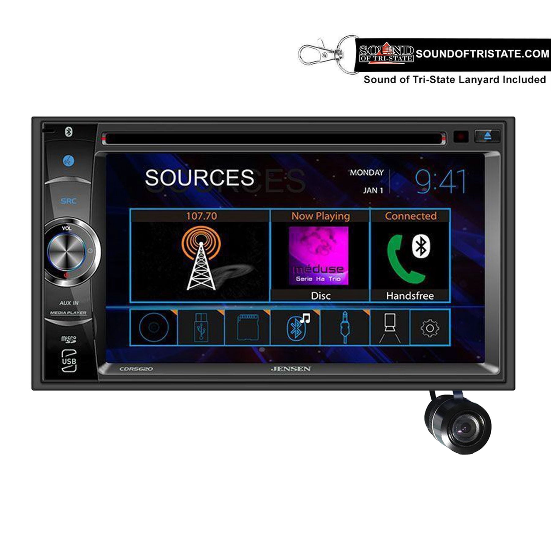 Jensen CDR5620 w/ Bullet Style Back up Camera - Walmart.com