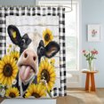 Bathroom Shower Curtain Country Abstract Cow Buffalo Check Waterproof ...