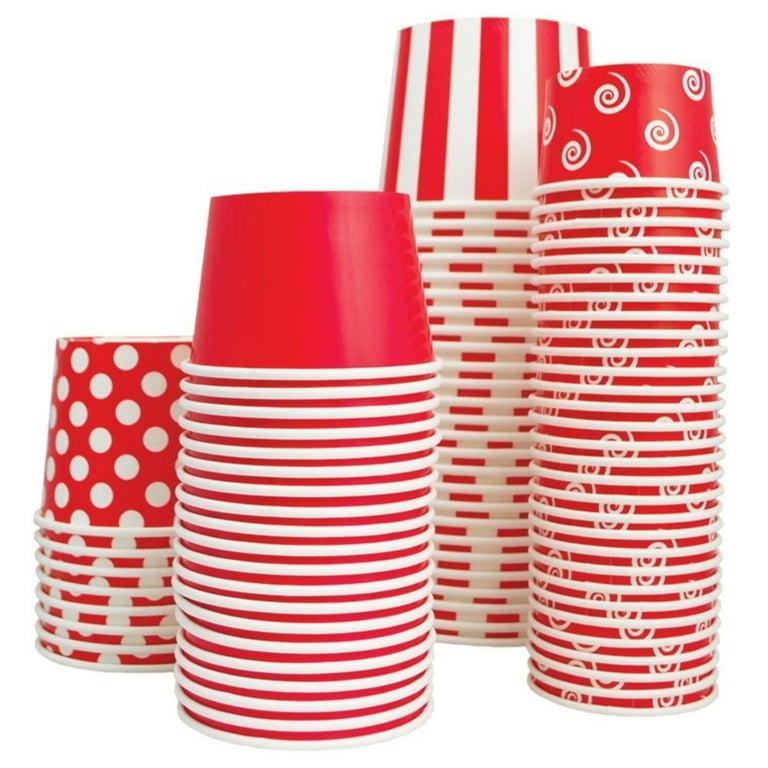 Uniq 6 Oz Red Striped Madness Ice Cream Cups Yogurt Today's Lunch By